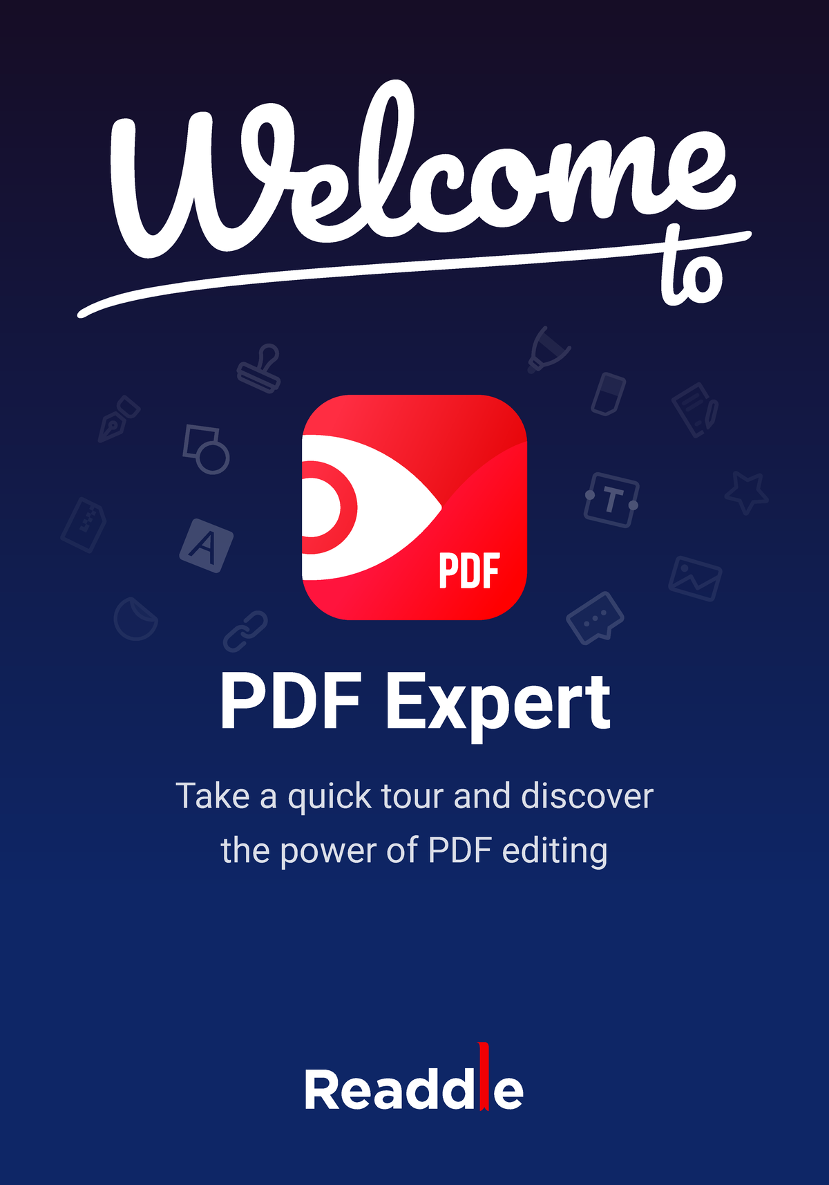 Welcome to PDF Expert - Welco me lo Take a quick tour and discover the ...