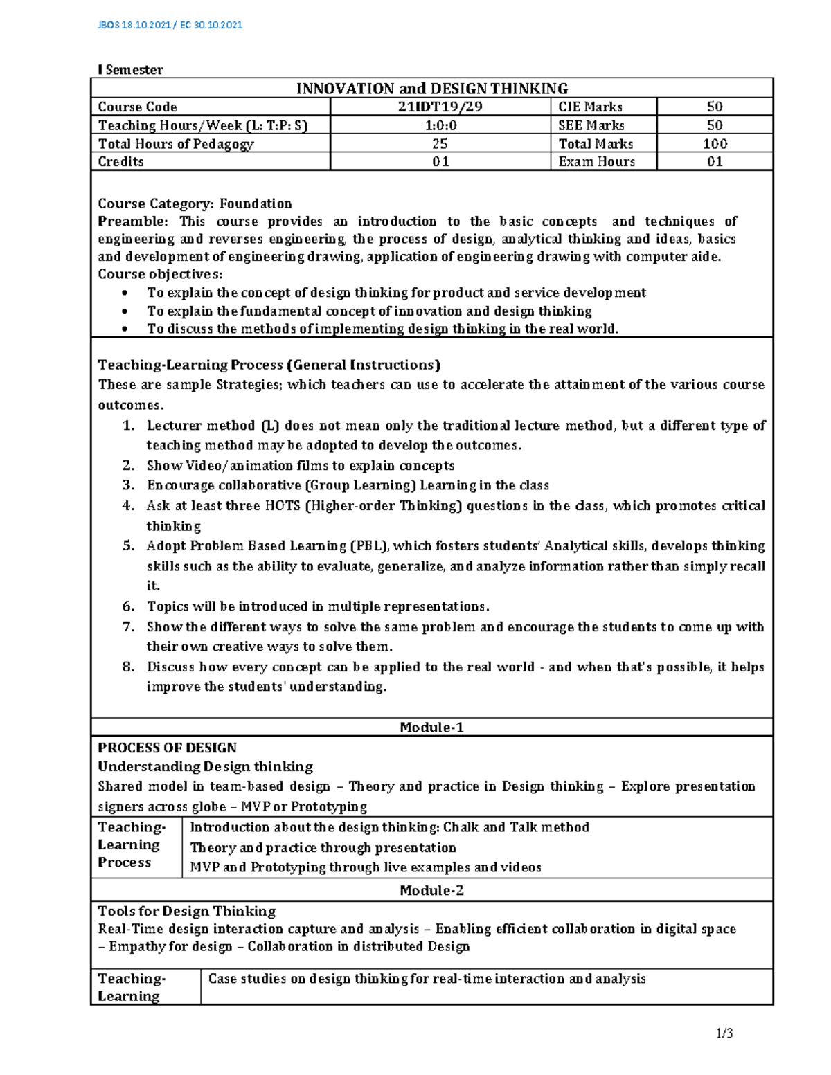 21idt - syllabus for innovation design thinking for 21 scheme - I ...