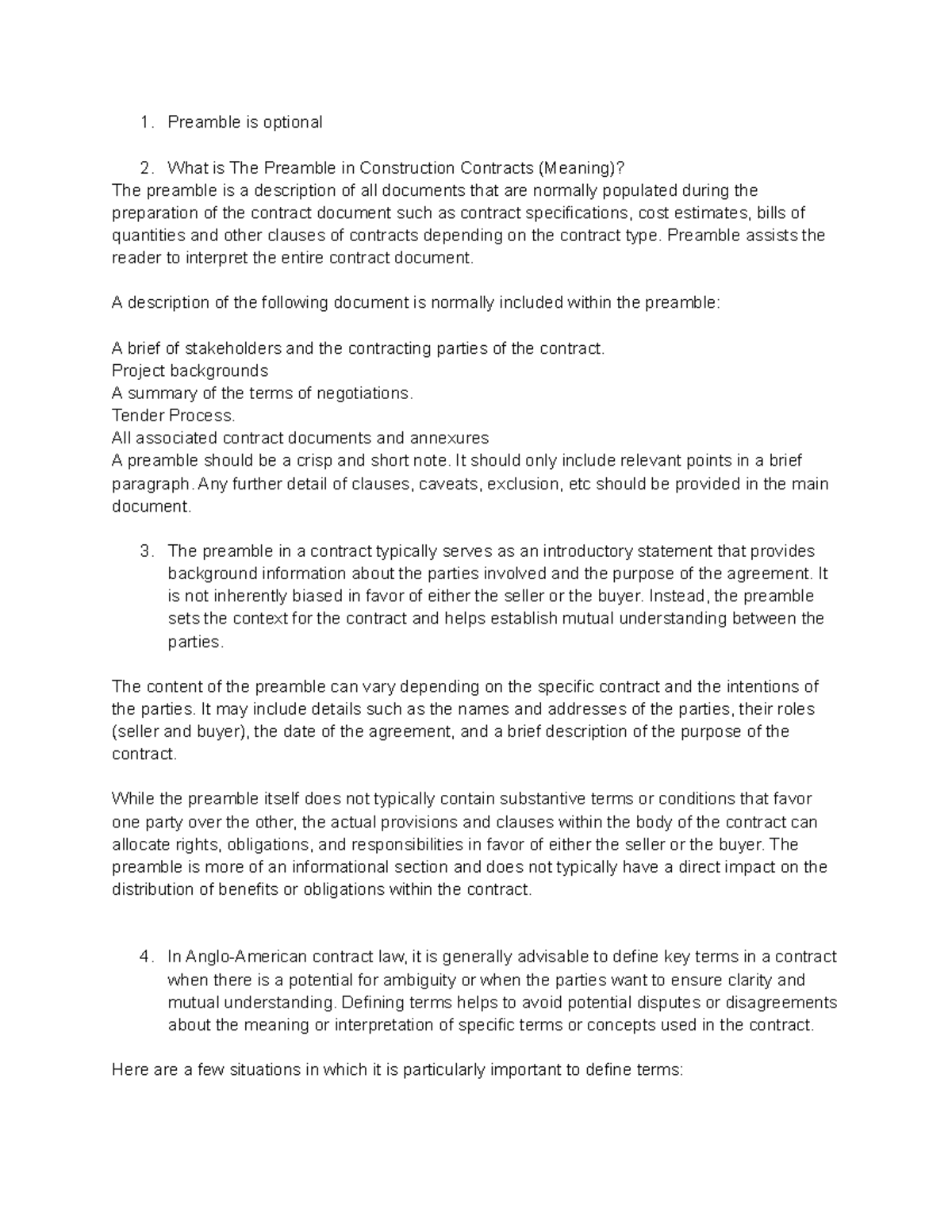 BTVN English Contract 15 8 - Preamble is optional What is The Preamble ...