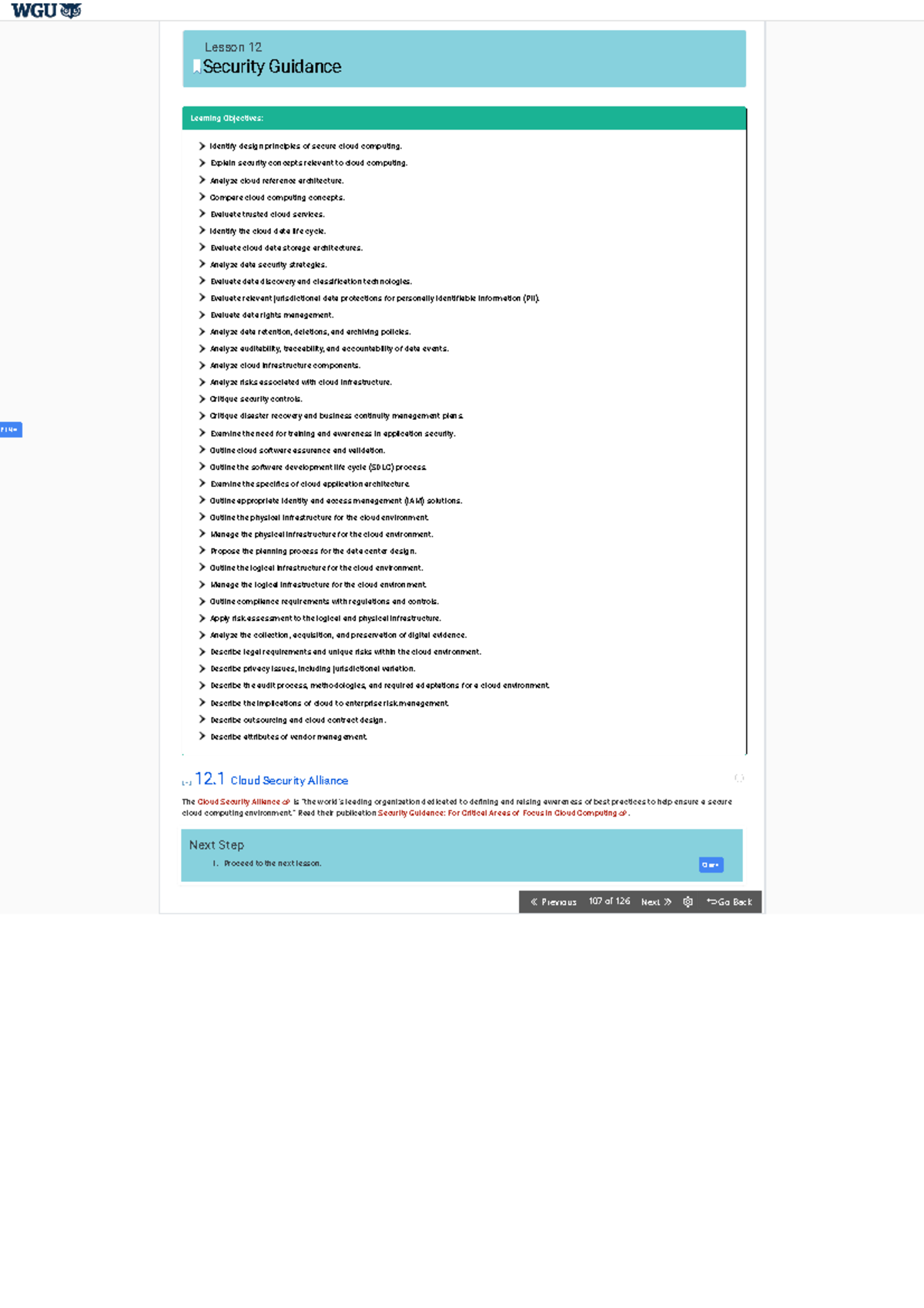 Lesson 12 security guidance -ucertify unlocked - Lesson 12 Security ...