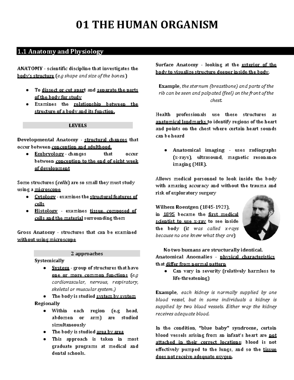 01 THE Human Organism - 01 THE HUMAN ORGANISM 1 Anatomy and Physiology ...