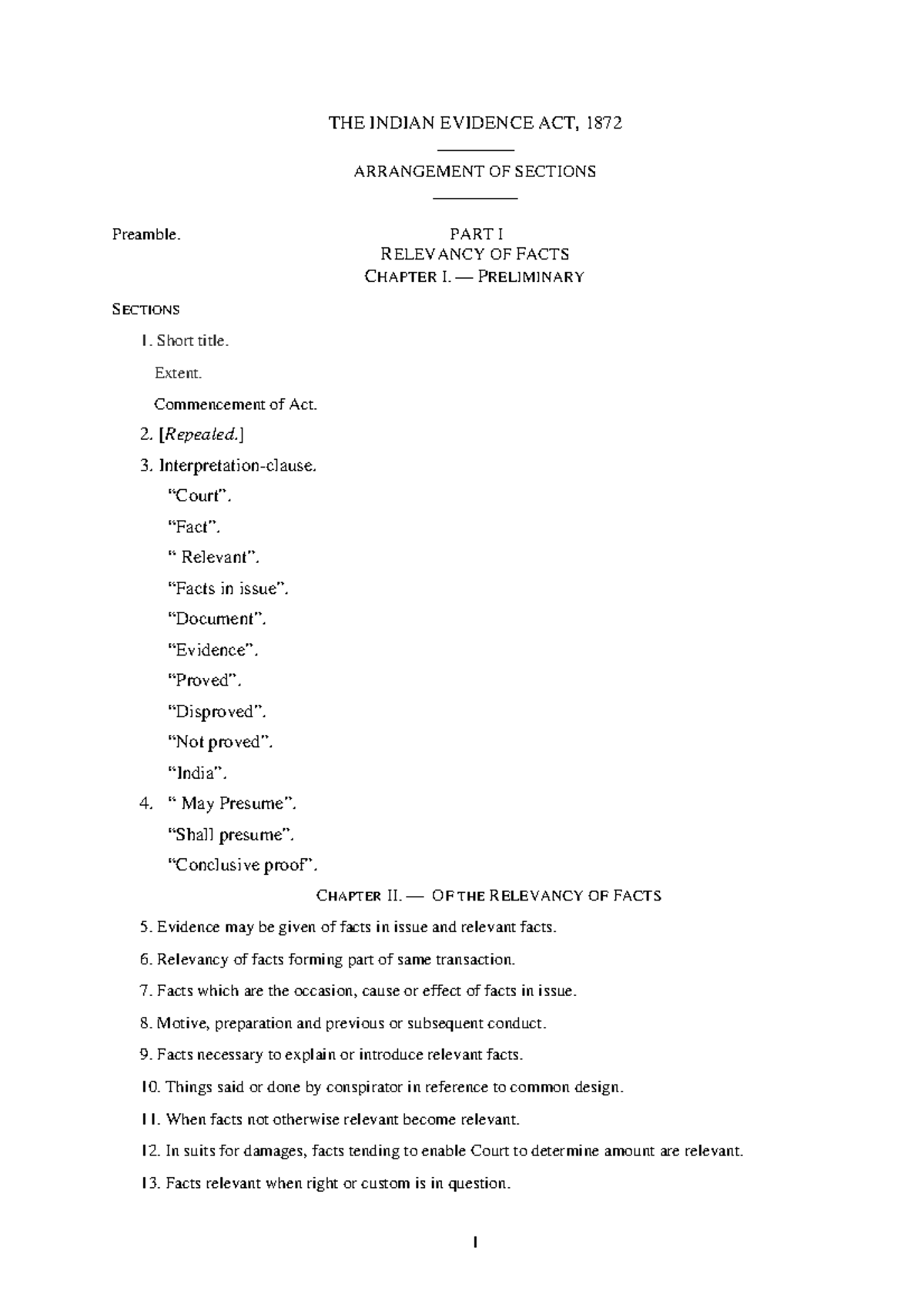 Evidence act pdf - dfsdfgds - THE INDIAN EVIDENCE ACT, 1872 ...