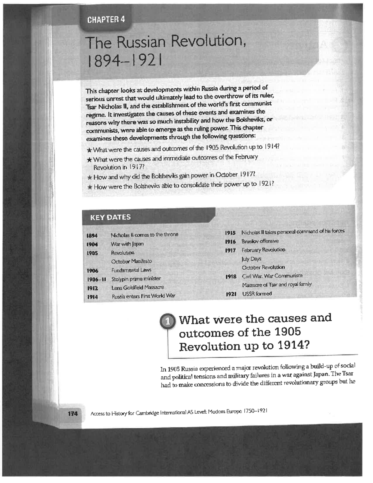 AICE Euro Russian Rev (new) - CHAPTER 4 The Russian Revolution, This ...