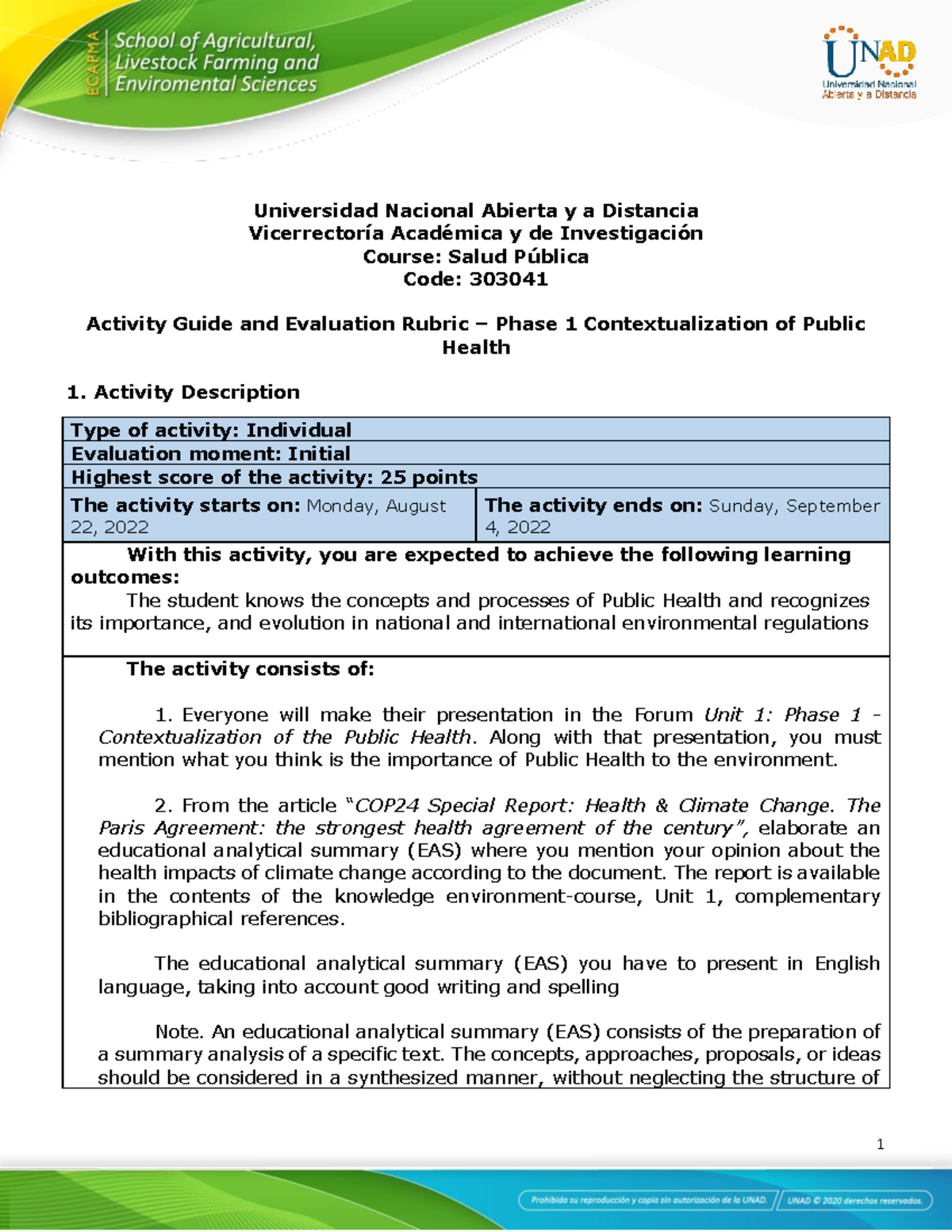 Activity guide and evaluation rubric - Unit 1 Phase 1 ...