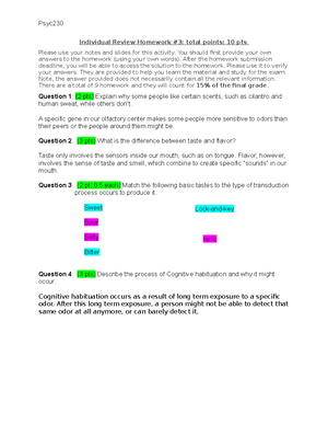 Individual Review Homework #4(C) - You should first provide your own ...