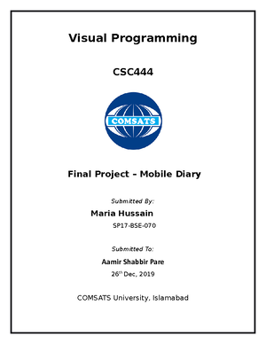 Codefirst -final Visual Programming CSC412 Visual Programming CSC412 - Step1: Install-package ...