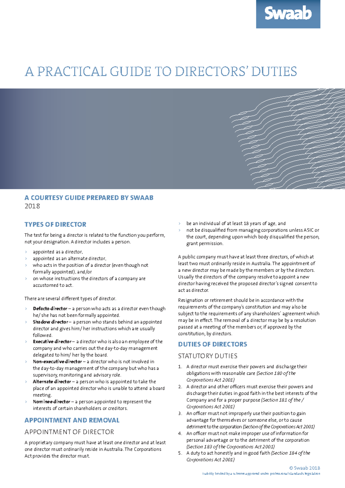 Directors-Duties-guide- 2018 - A PRACTICAL GUIDE TO DIRECTORS’ DUTIES A ...