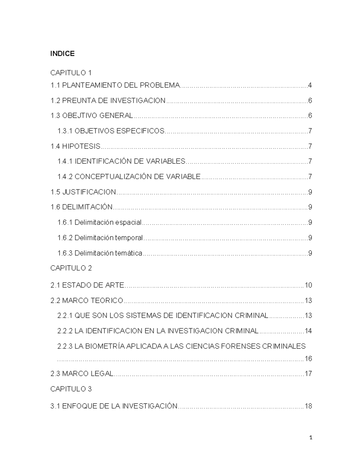 Metodologia trab prac 1 - INDICE CAPITULO 1 PLANTEAMIENTO DEL - Studocu