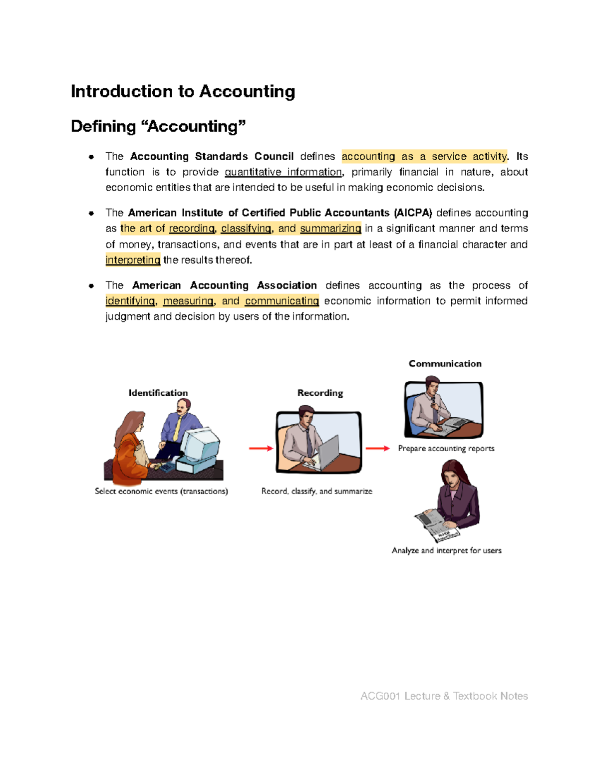 Basic Accounting 1 - Introduction to Accounting Defining “Accounting ...