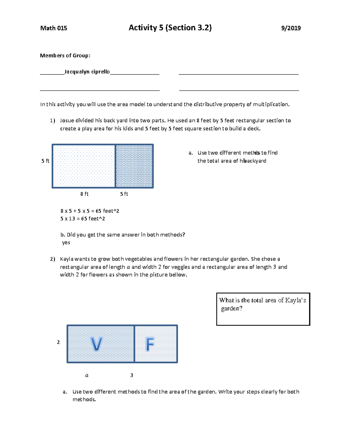 Activity 5 (Section 2022 - Math 015 Activity 5 (Section 3) 9/ Members ...