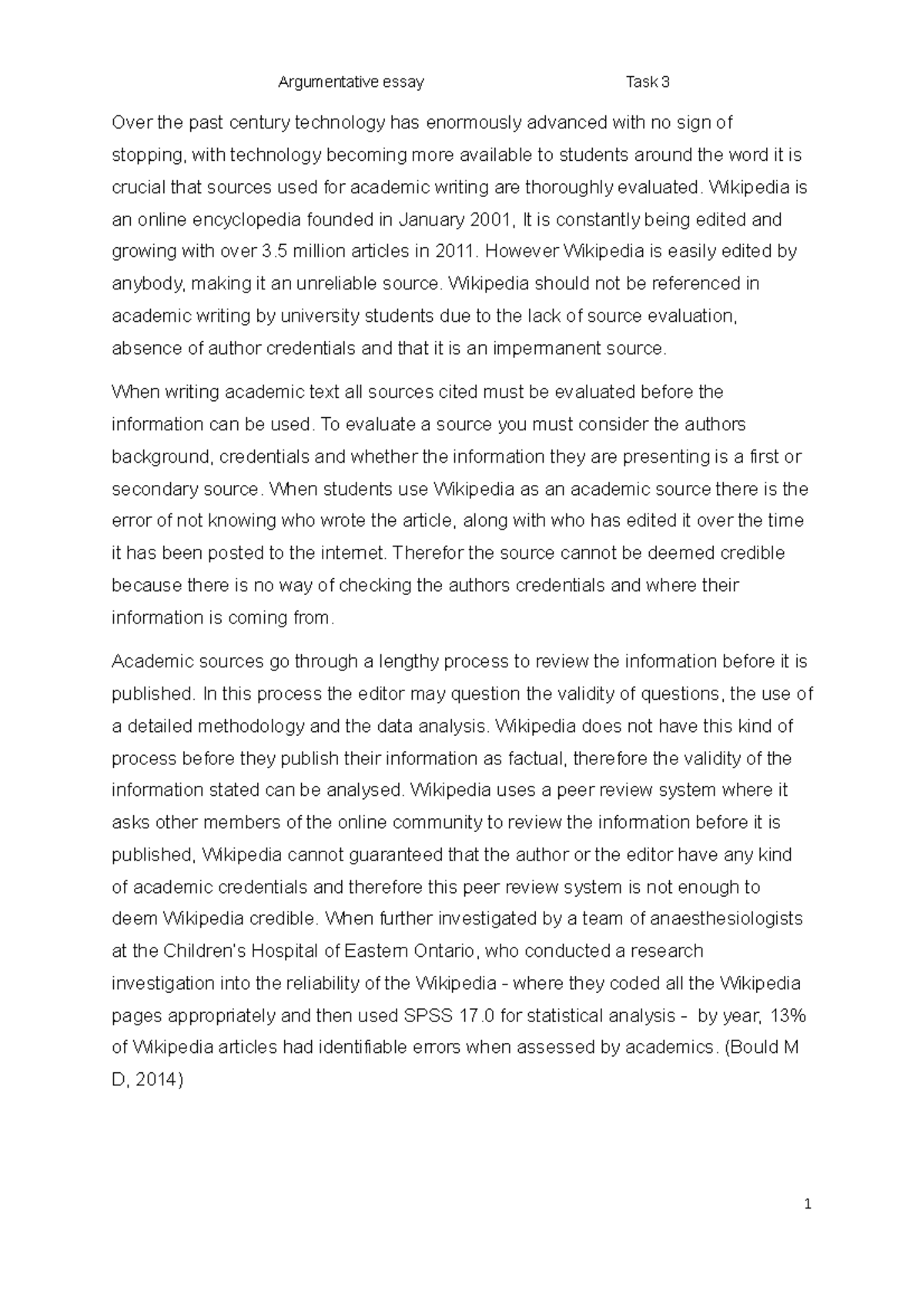 Task 3 TPP101 - academic intergrity and wikipeida why its an unreliable ...