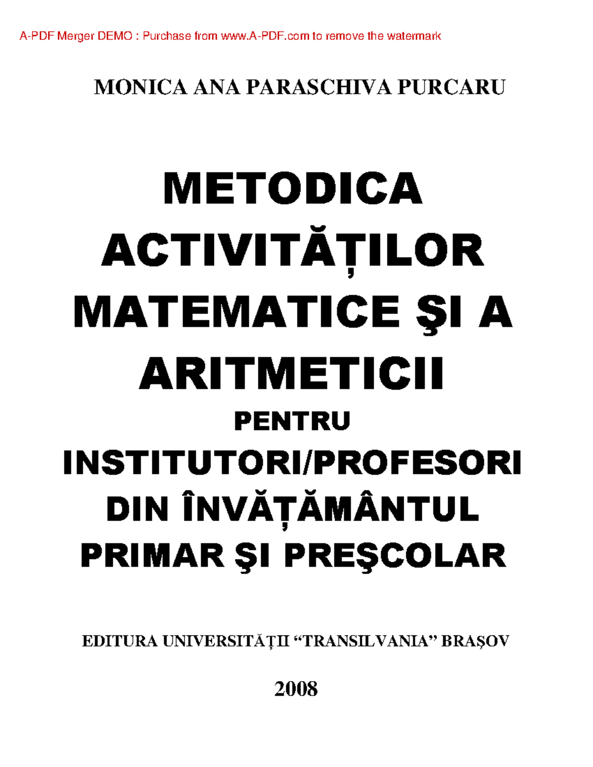 Metodica predarii matematicii si aritmet - EDITURA UNIVERSIT II ...