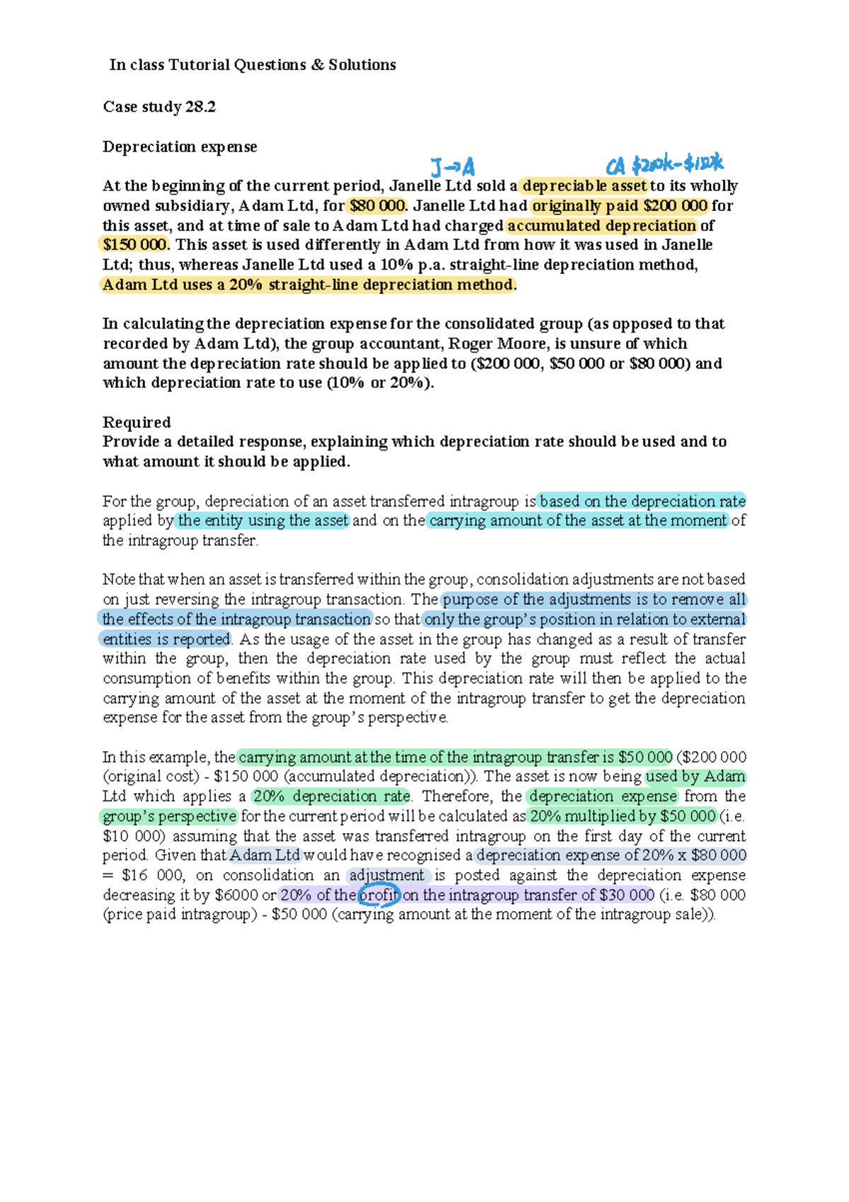 Tut 9 Intragroup - ACCT20002 - Warning: TT: undefined function: 5 - Studocu