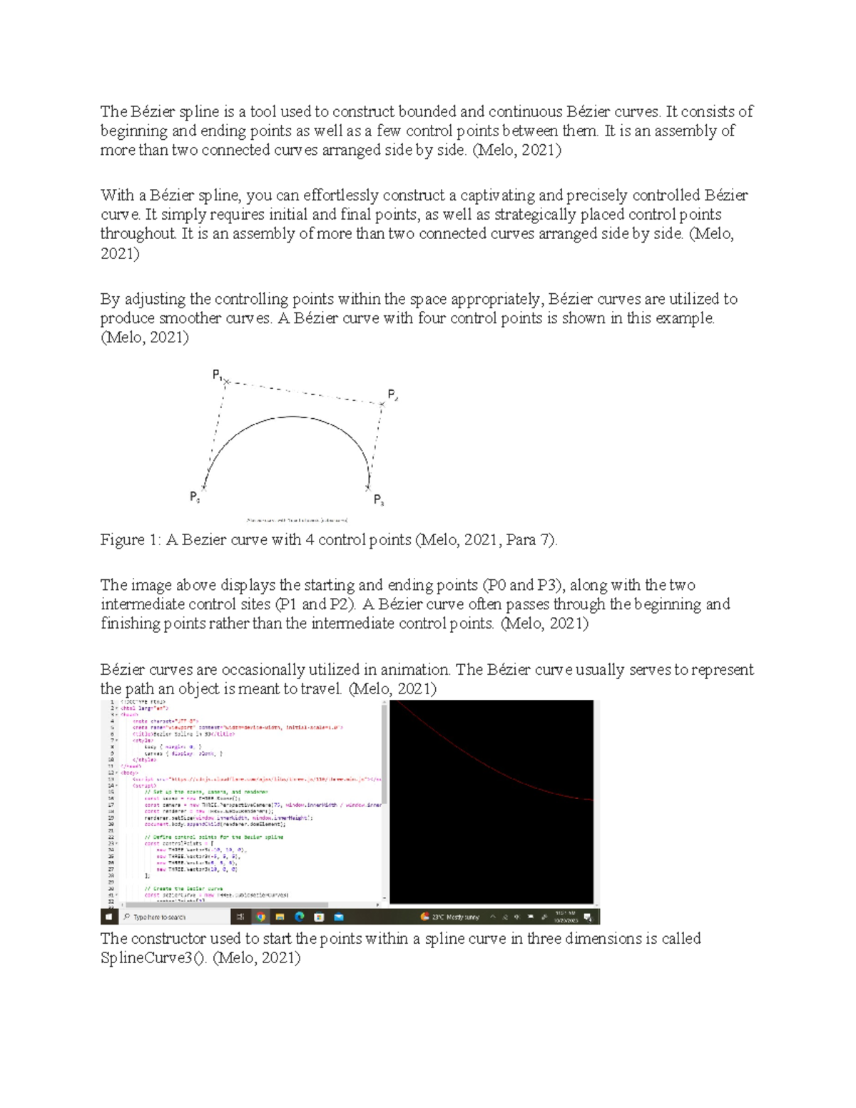 Computer graphics discussion assignment unit 7 - The Bézier spline is a tool used to construct ...