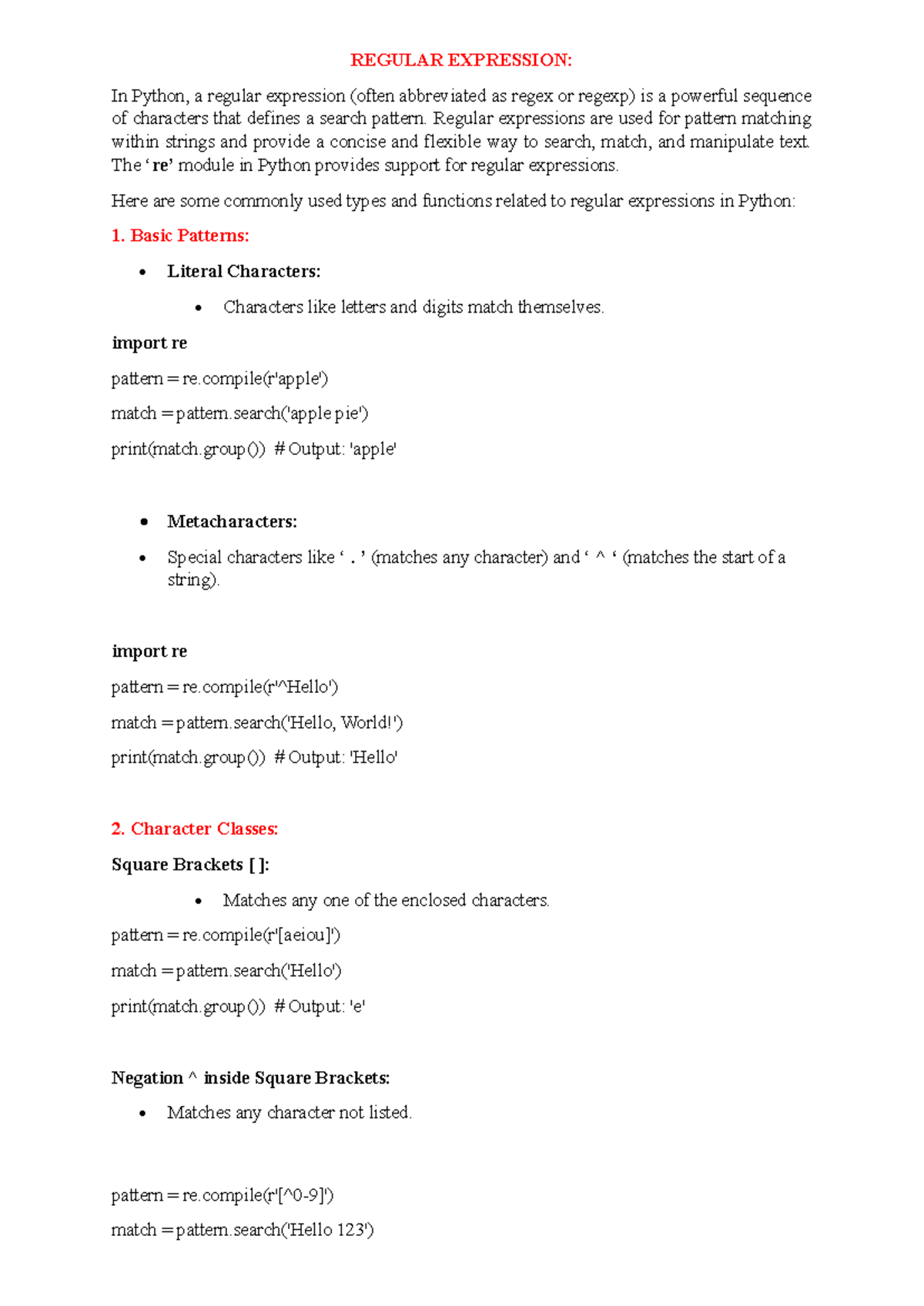 Python Prograaming Concept Python Using Regular Expression Regular Expression In Python A