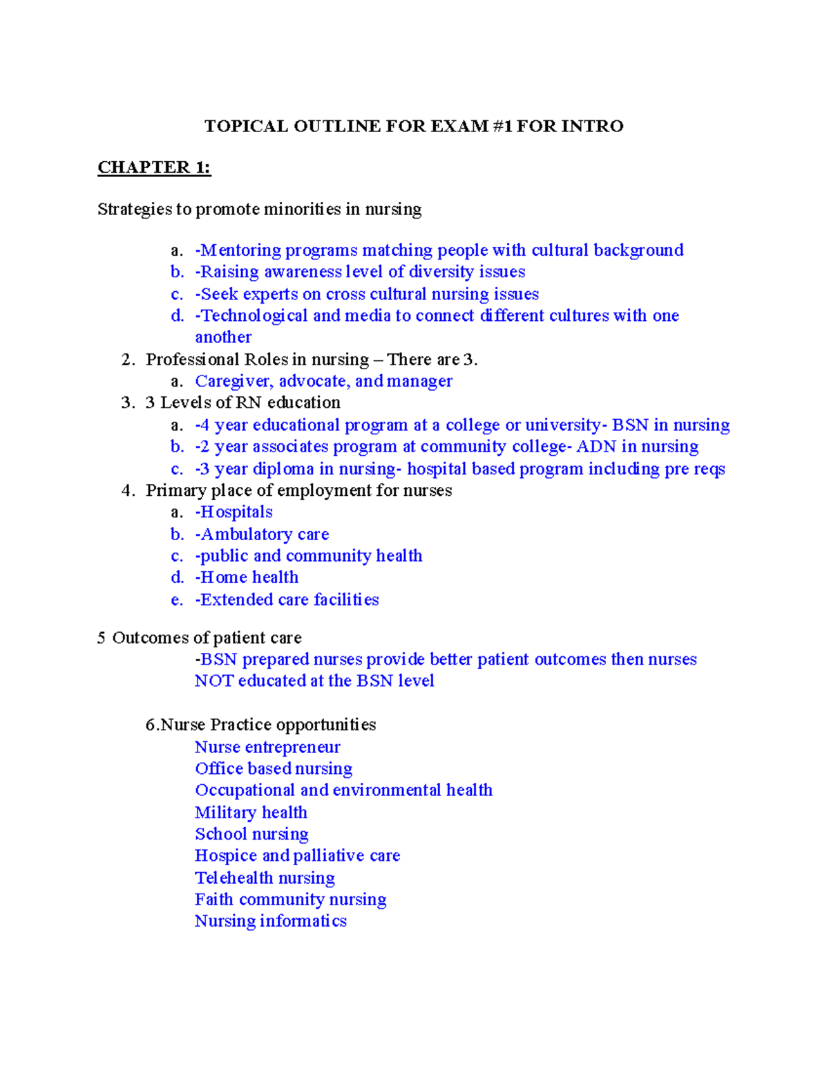 Topical Outline FOR EXAM #1 FOR Intro - TOPICAL OUTLINE FOR EXAM #1 FOR ...