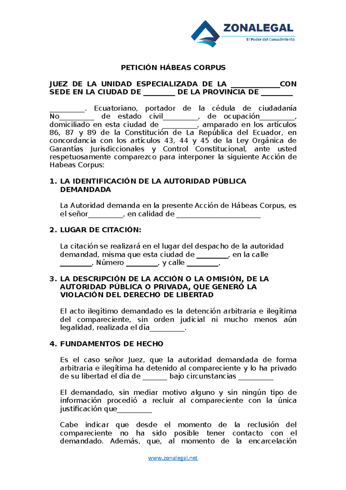 Modelo De Habeas Data - BRAINCP