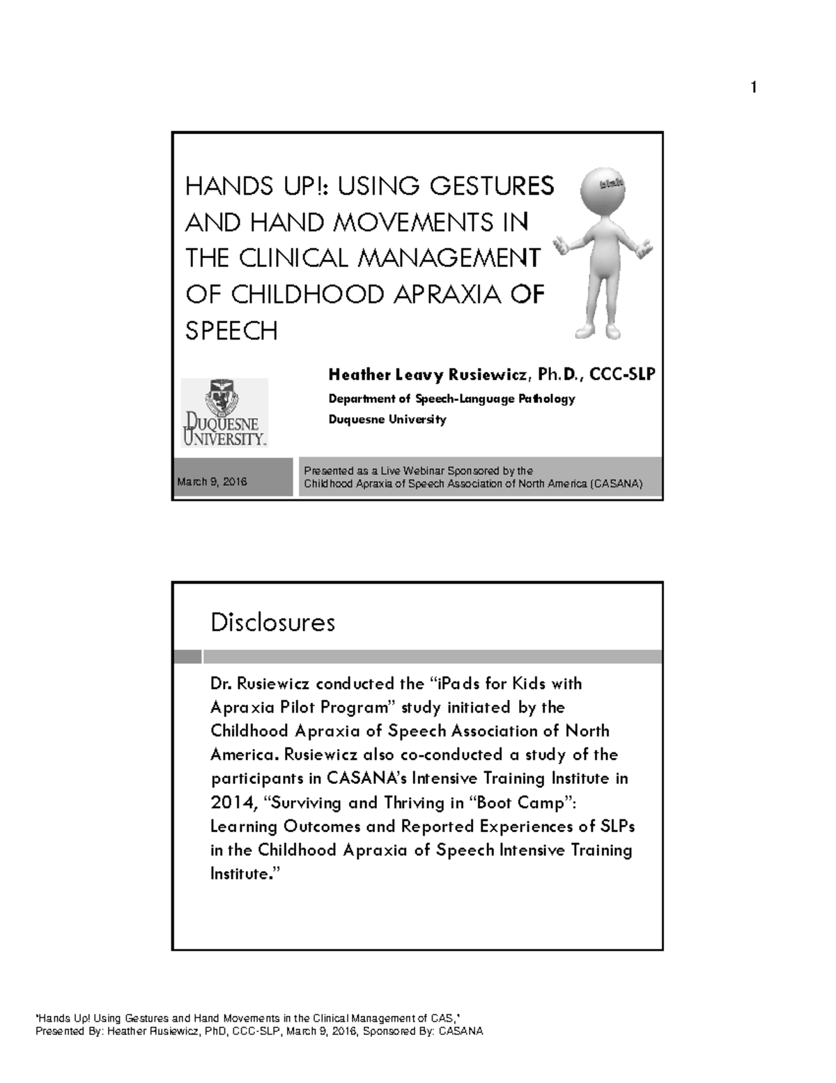 Hands Up - “Hands Up! Using Gestures and Hand Movements in the Clinical ...