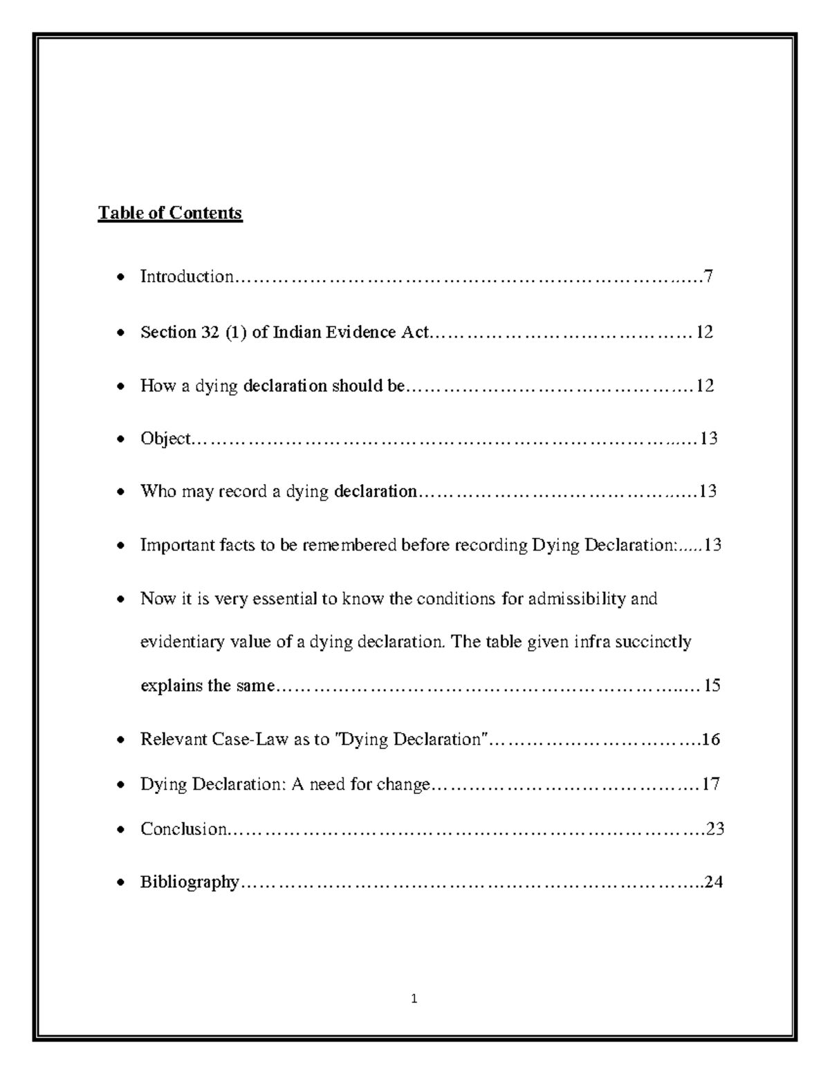 114 Dying-declaration - Table of Contents Now it is very essential to ...