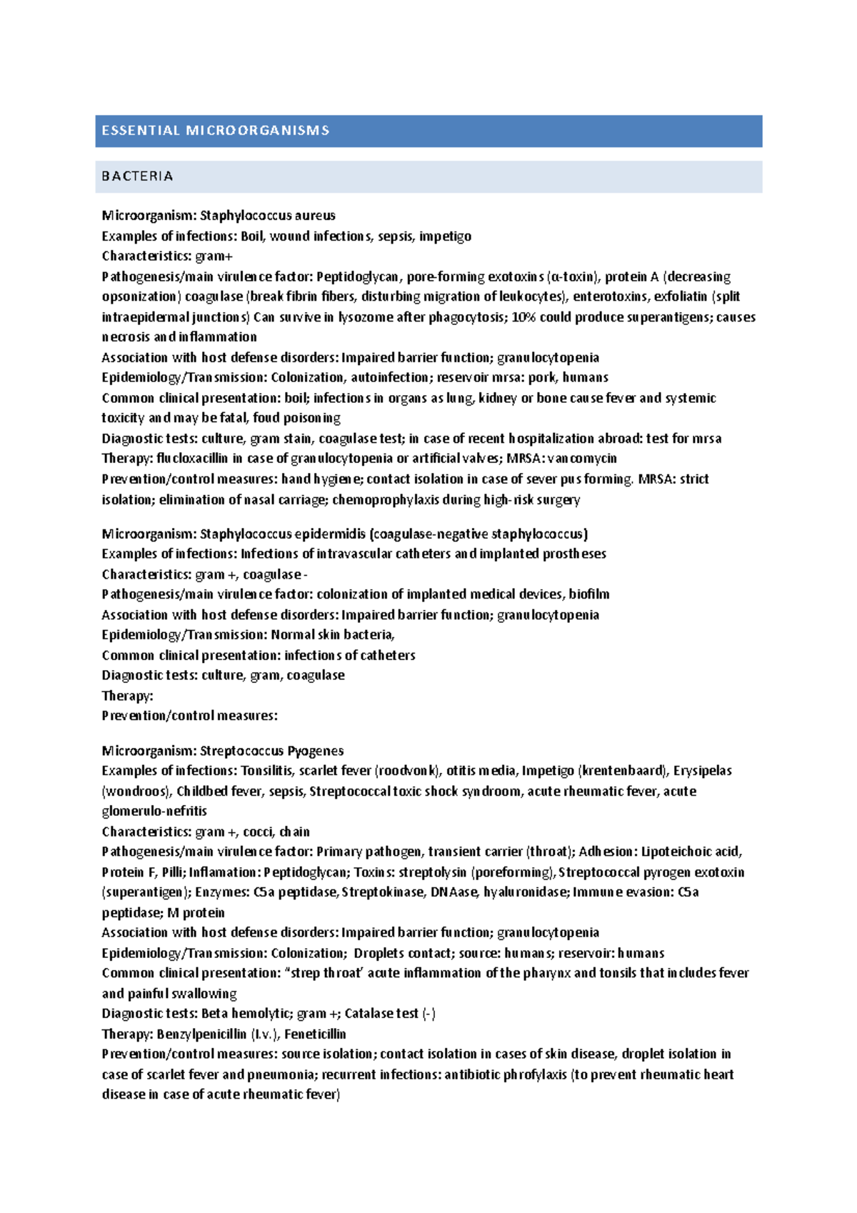 Summary Mechanisms of disease 1: essential microorganisms - ESSENTIAL ...