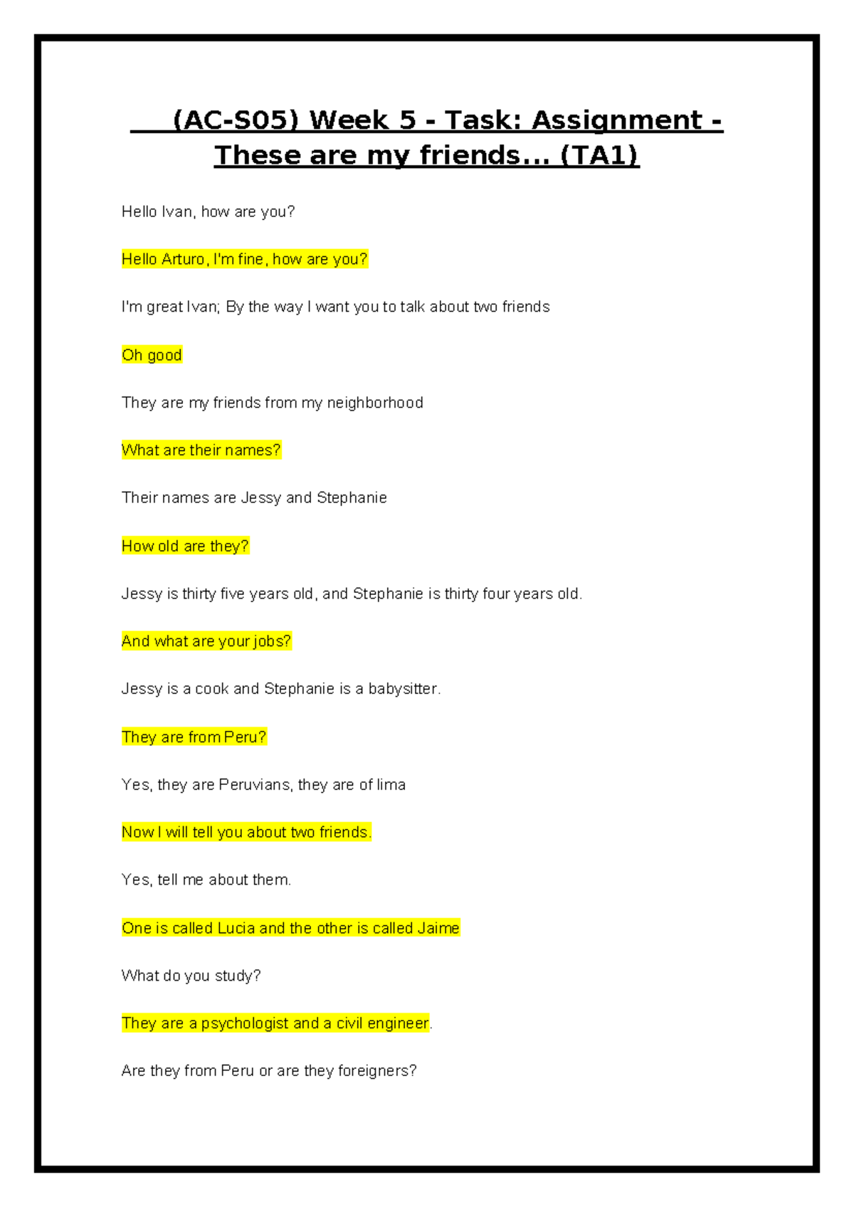 Tarea de ingles semana 5-1 - 🔴 (AC-S05) Week 5 - Task: Assignment - These are my friends... (TA1 ...