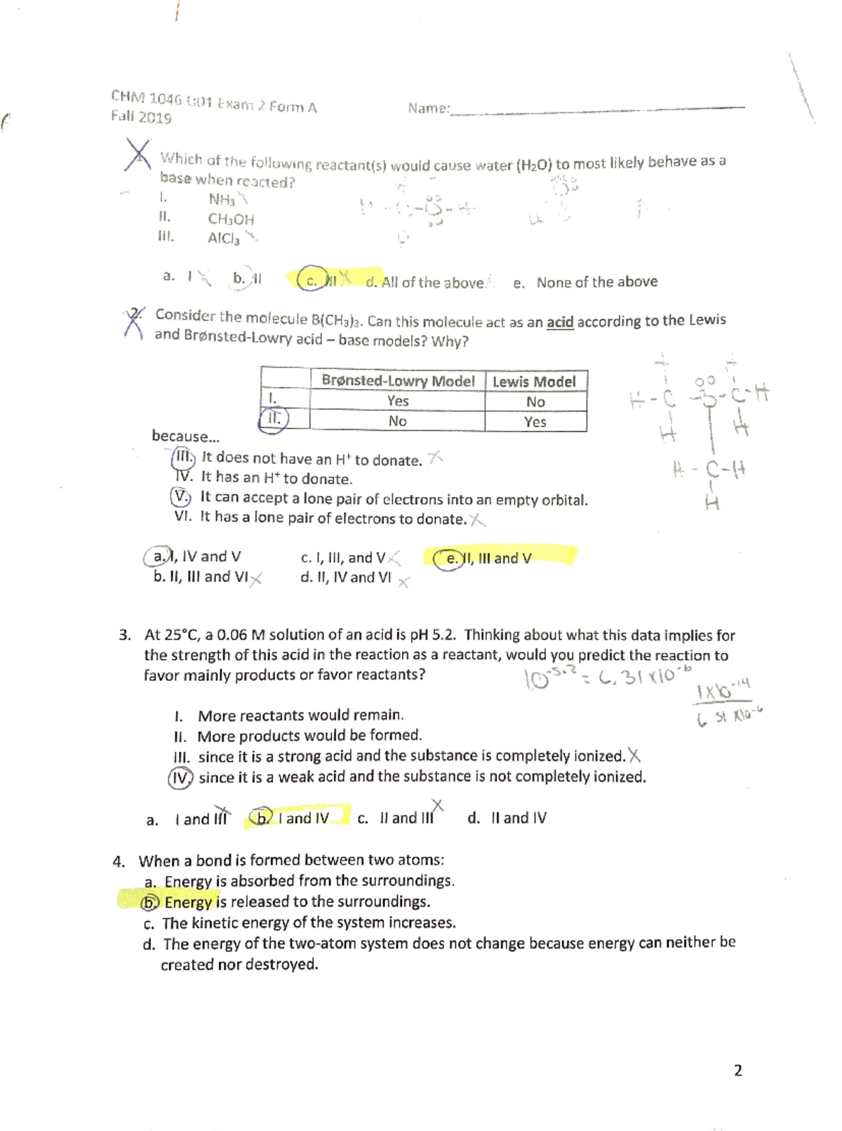 Exam 2 Short Answer Section - CHM 1045 - Studocu