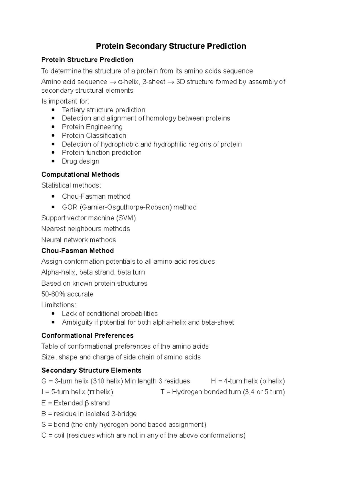 Protein Secondary Structure Prediction - Amino acid sequence → α-helix ...