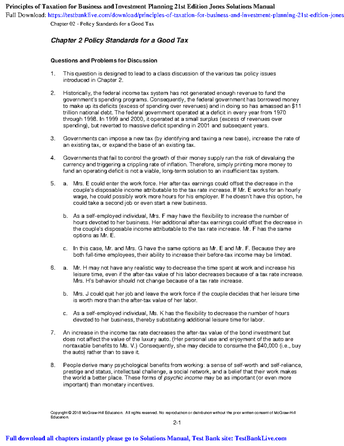 Principles of Taxation for Business and - Chapter 02 - Policy Standards ...