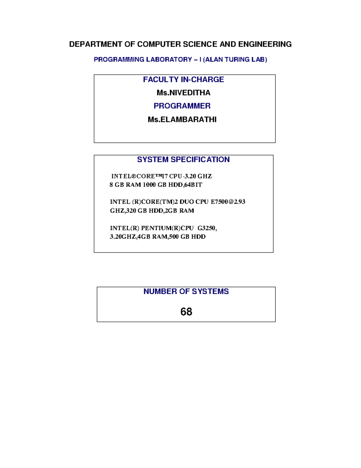 Config updated - PROGRAMMING LABORATORY – I (ALAN TURING LAB) FACULTY ...
