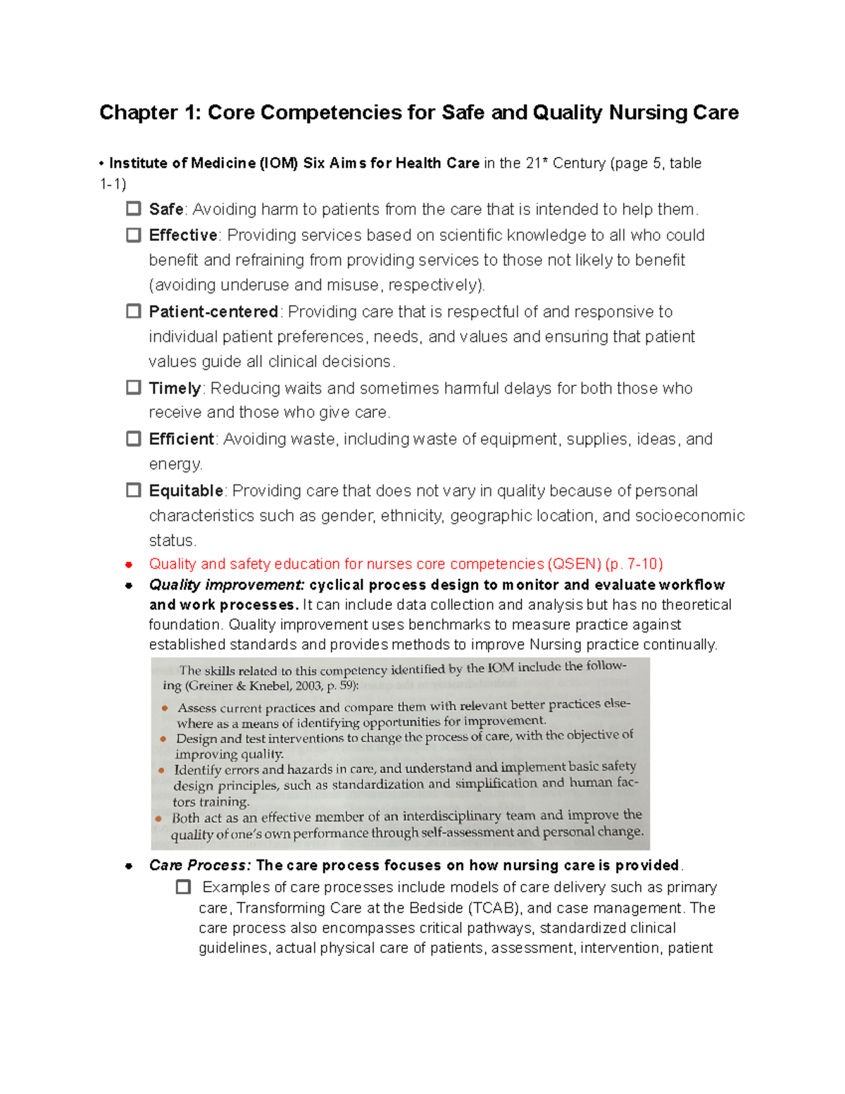 Chapter 1: Core Competencies for Safe and Quality Nursing Care ...