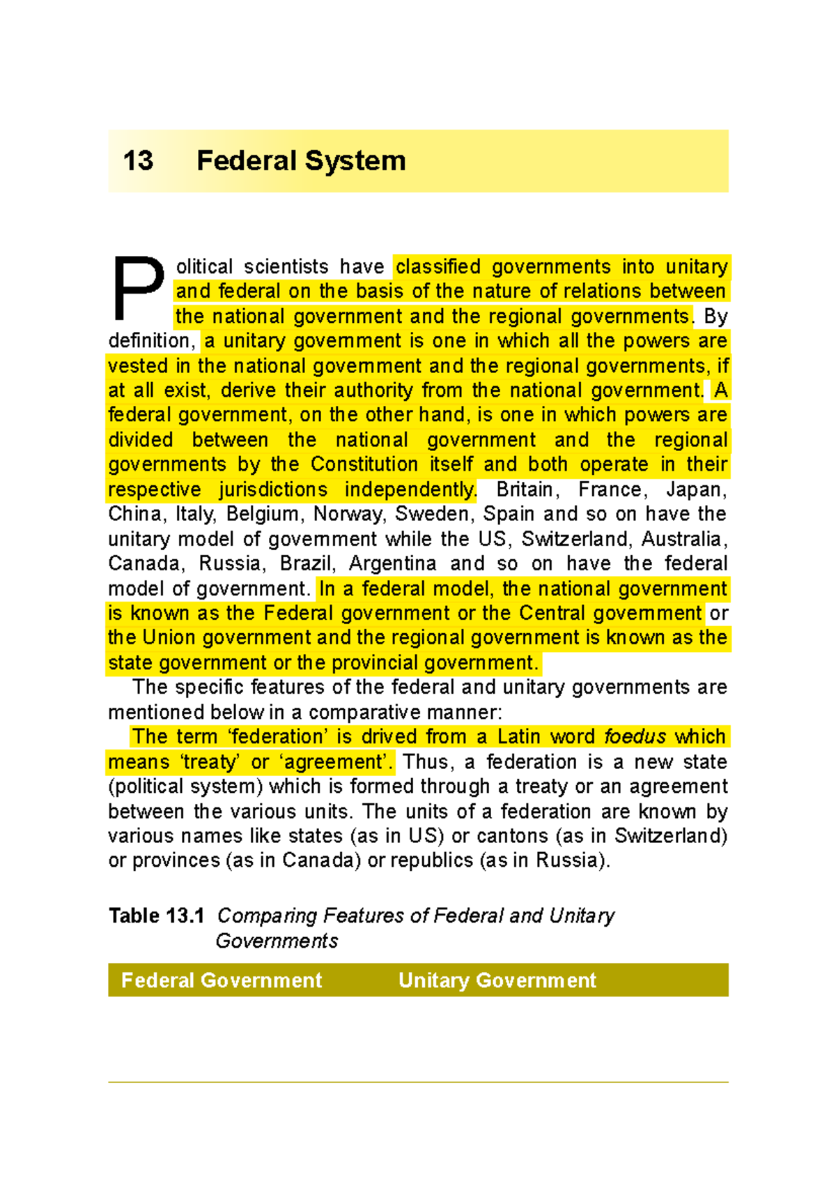 Indian Federal System - P 13 Federal System olitical scientists have ...
