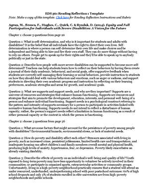 EDS 561 Reading Reflection 2 Template - EDS 561 Reading Reflection 2 ...