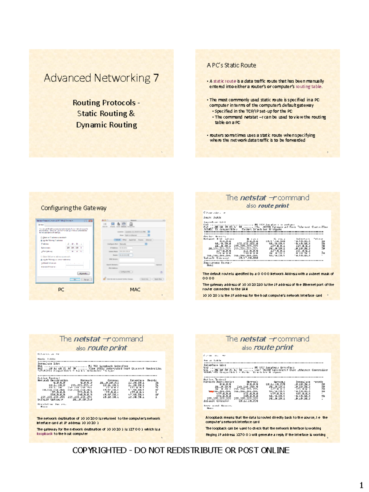 Ad Network 7 - Jimmy Ng - COPYRIGHTED - DO NOT REDISTRIBUTE OR POST ONLINE Routing Protocols ...