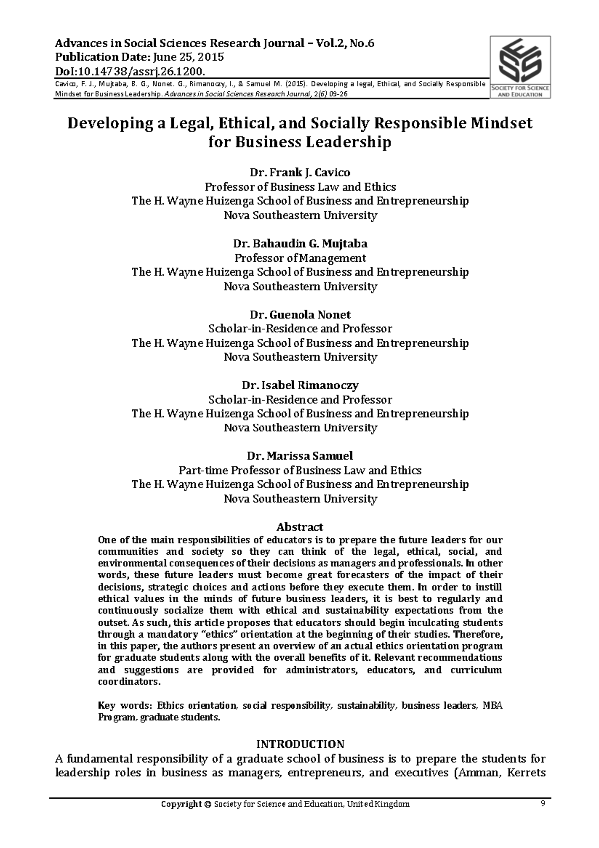 Developing a legal, ethical, and socially responsible mindset for ...