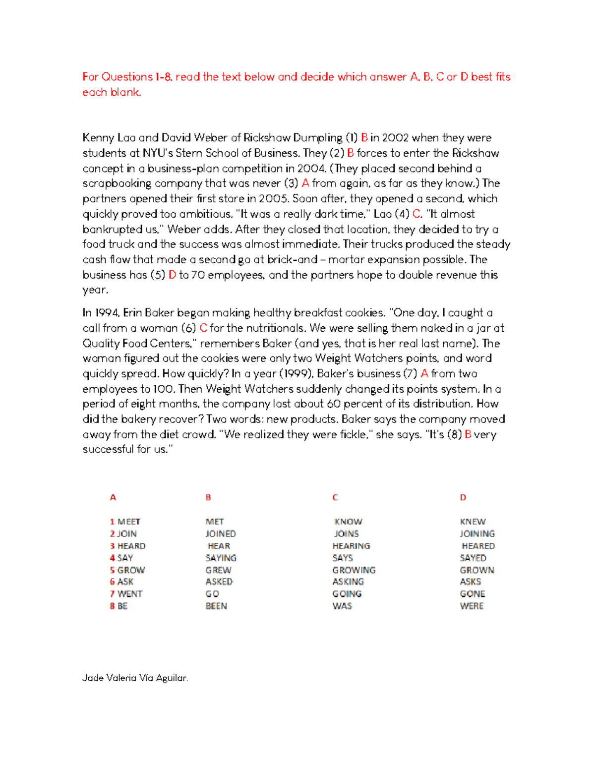 Checkpoint 1 - For Questions 1-8, read the text below and decide which ...