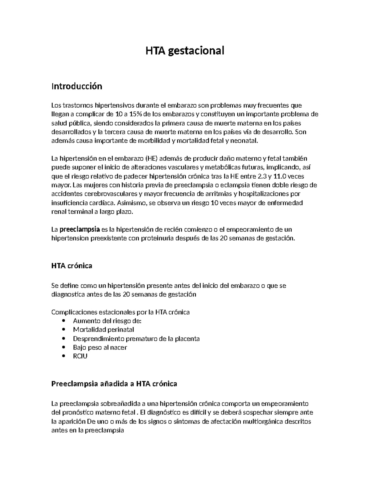 HTA gestacional - Util para fisiopatologia II con Mildred Ureña - HTA ...