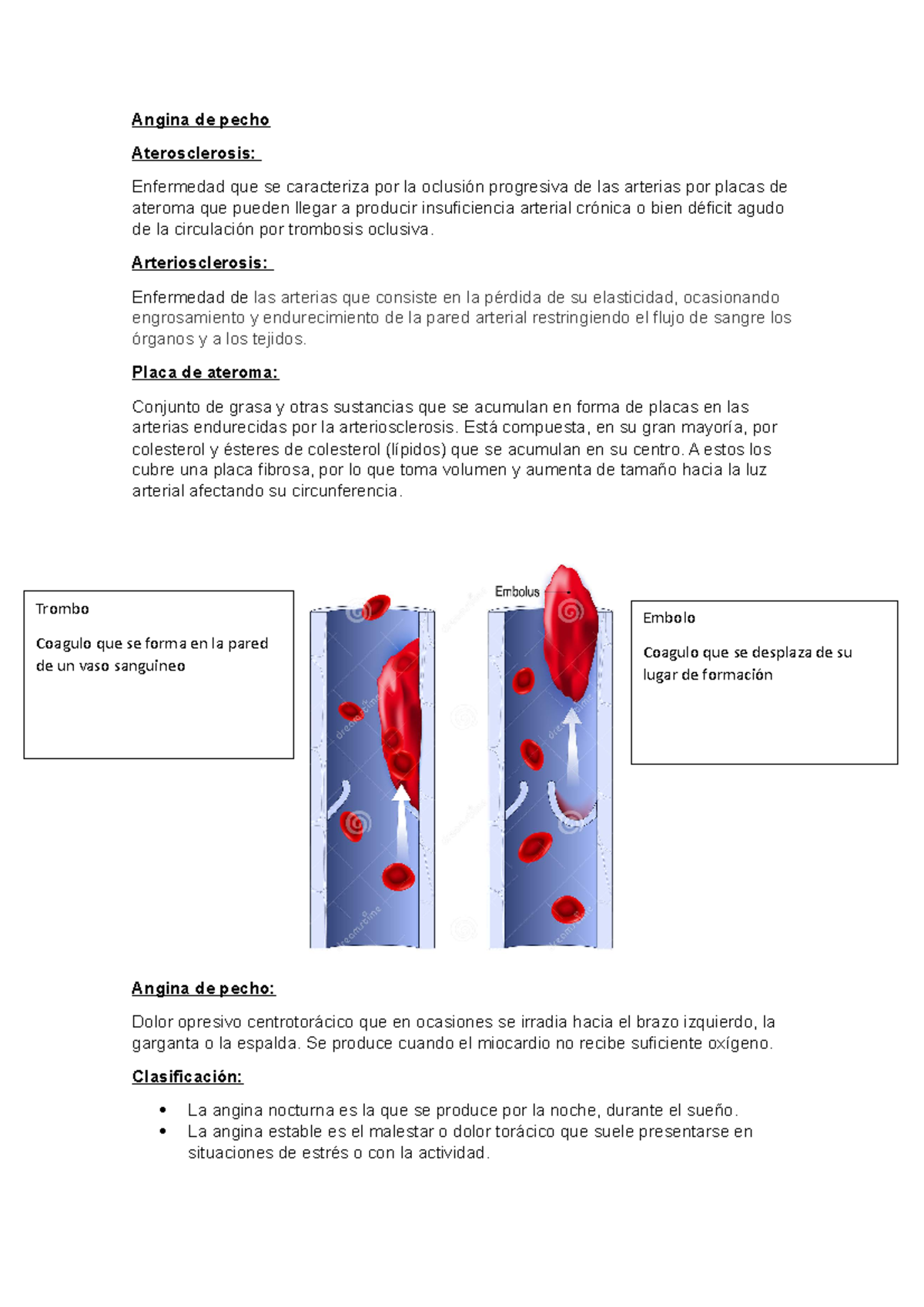 Angina de pecho estable e inestable - Angina de pecho Aterosclerosis ...