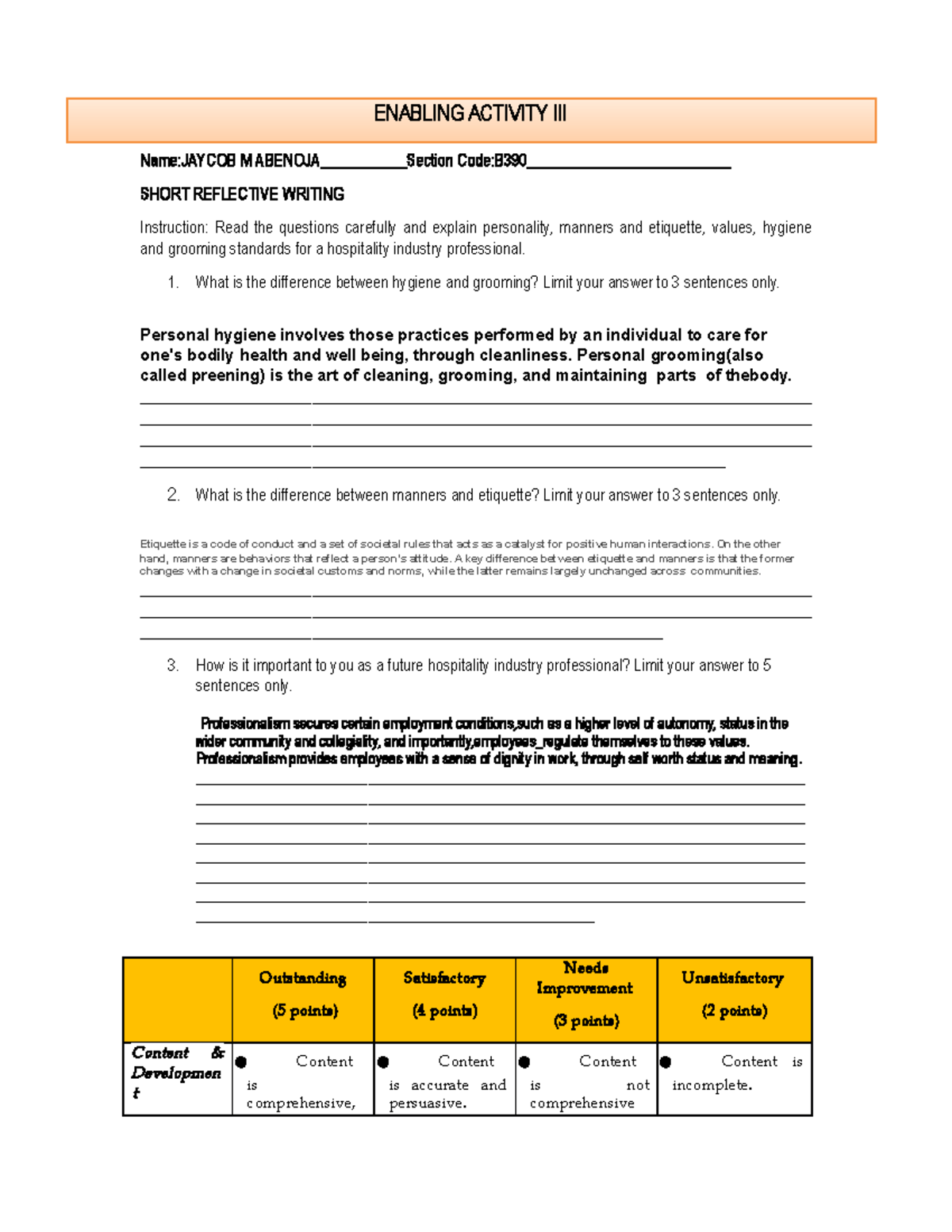 Module 1 Enabling 3 - NONE - Name:JAYCOB M ABENOJA___________Section ...
