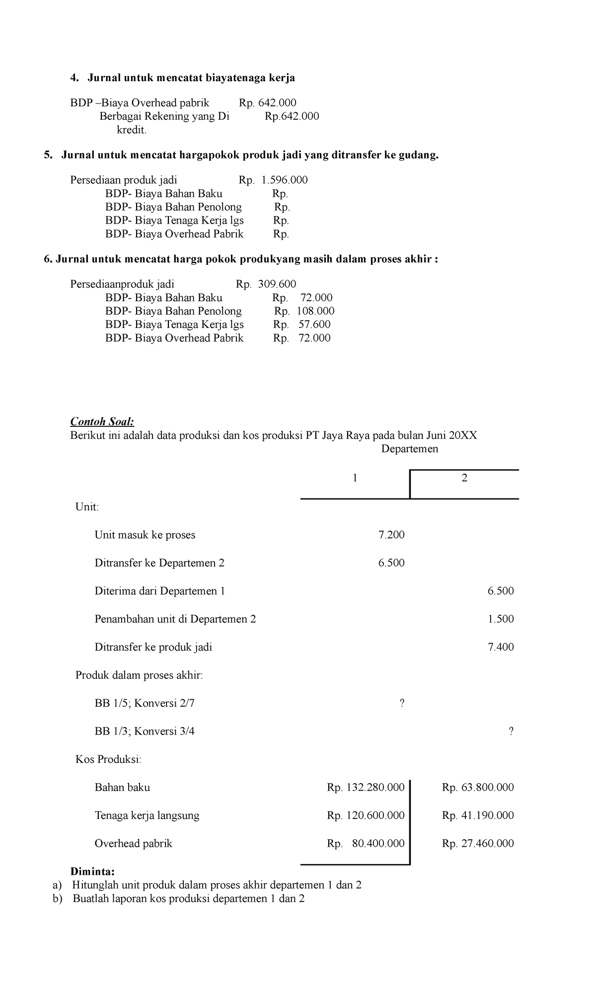 Example for Costing Process-2 - Jurnal untuk mencatat biayatenaga kerja ...