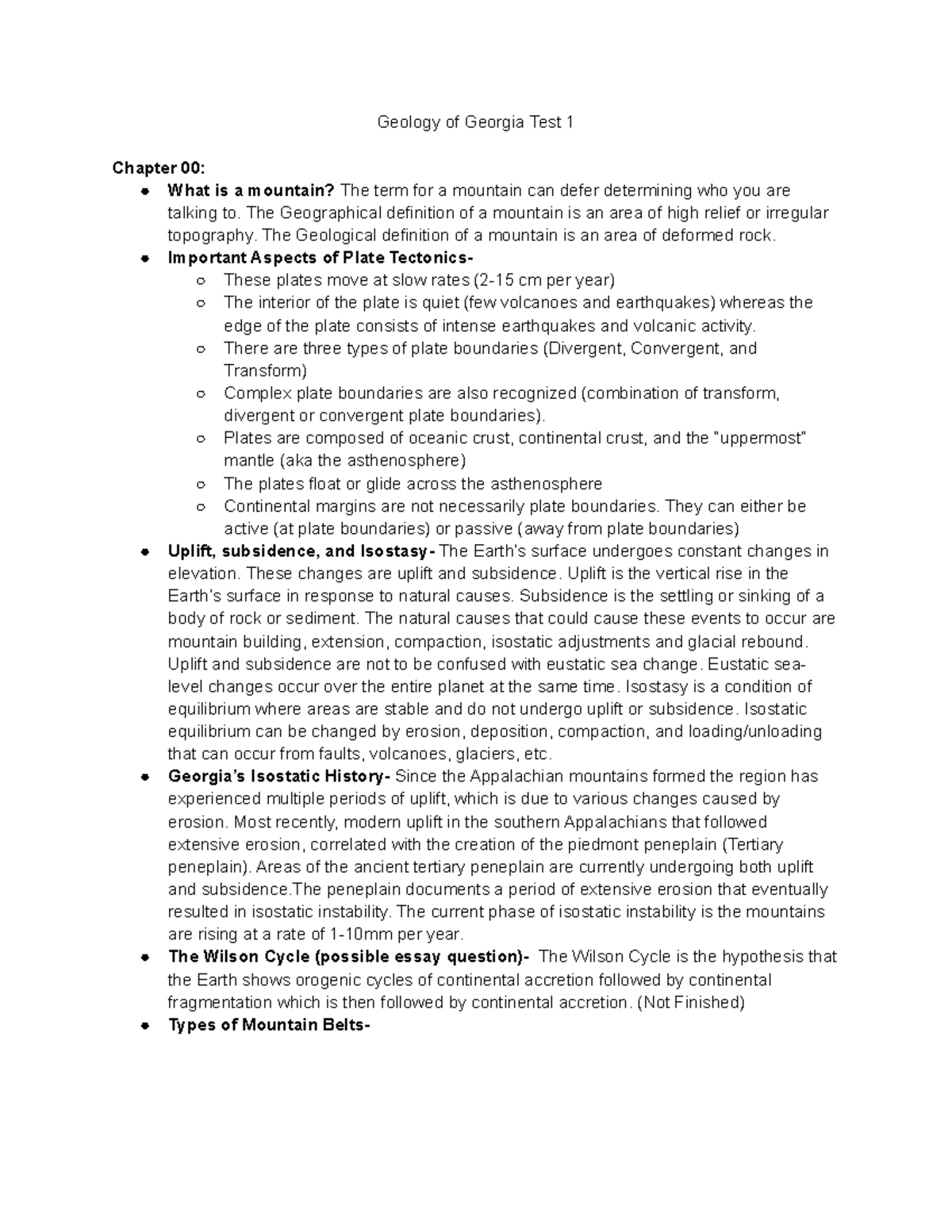 Geology of Georgia Test 1 Part 1 - Geology of Georgia Test 1 Chapter 00 ...