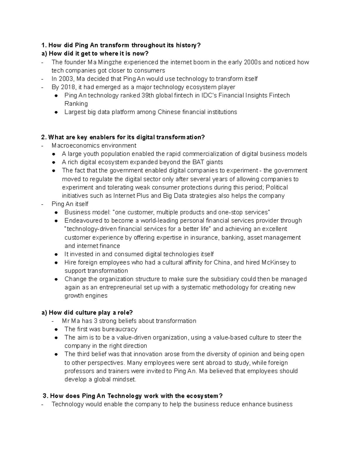 8) Ping An - Reading notes - 1. How did Ping An transform throughout ...