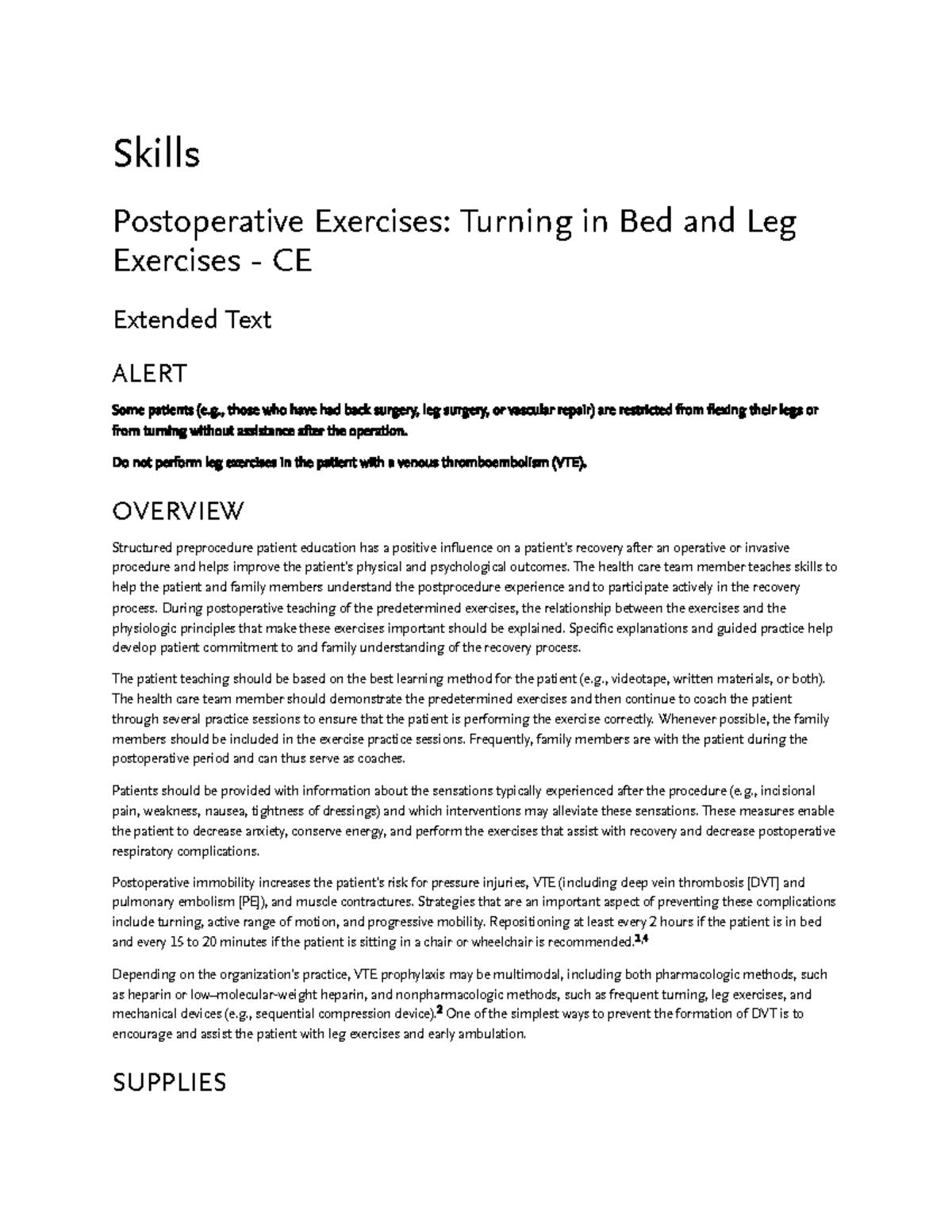 Elsevier Skills- Postoperative Exercises Turning in bed - Skills ...