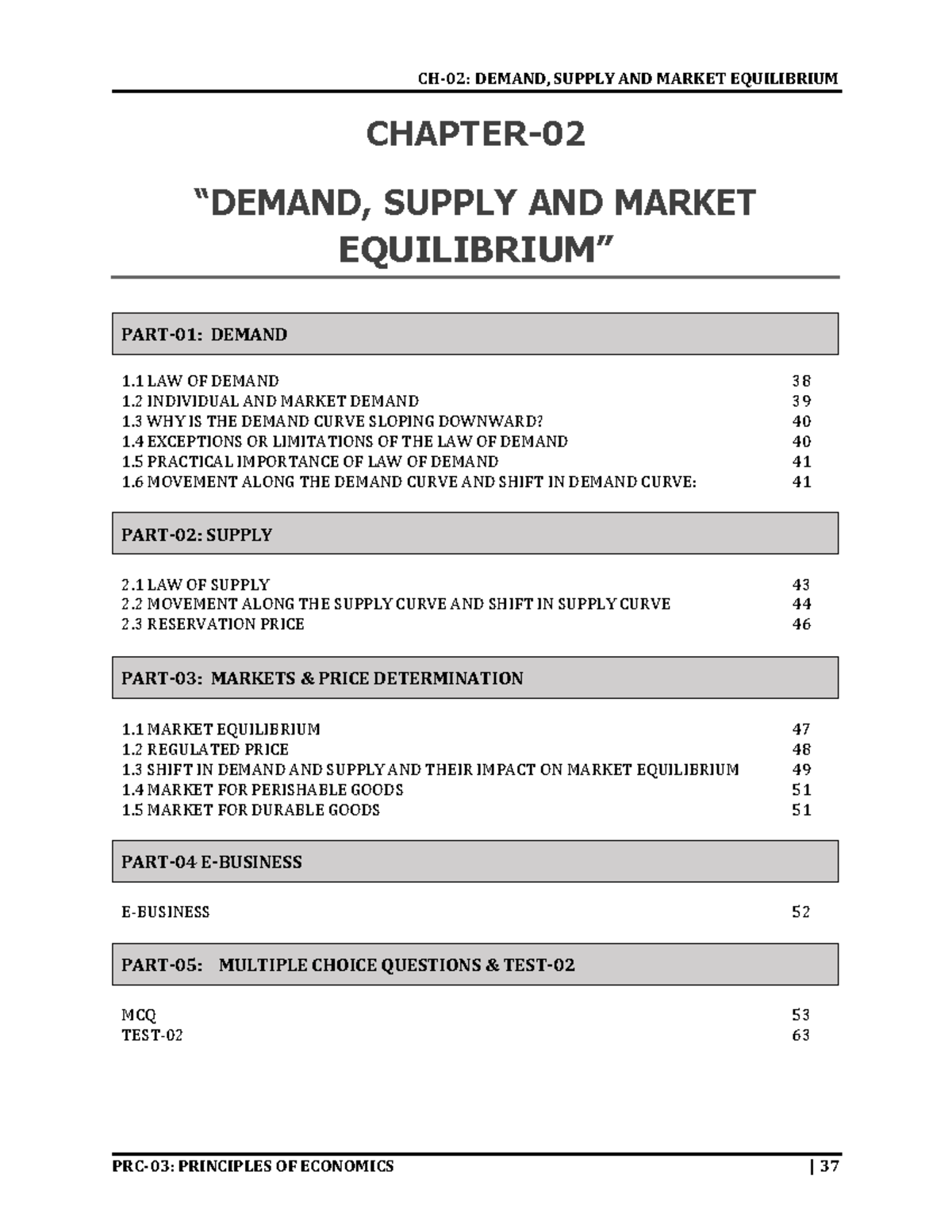 Eco Book Chapter-2 - PRC LEVEL - PART-01: DEMAND PART-02: SUPPLY PART ...