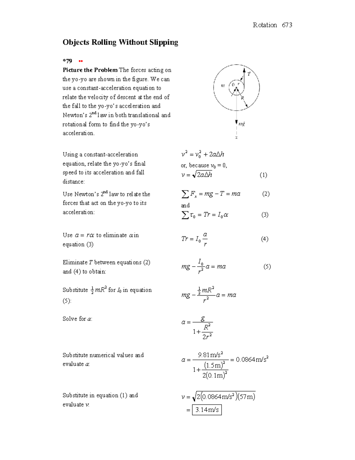 Physics Material - Rotation 673 Objects Rolling Without Slipping *79 ...