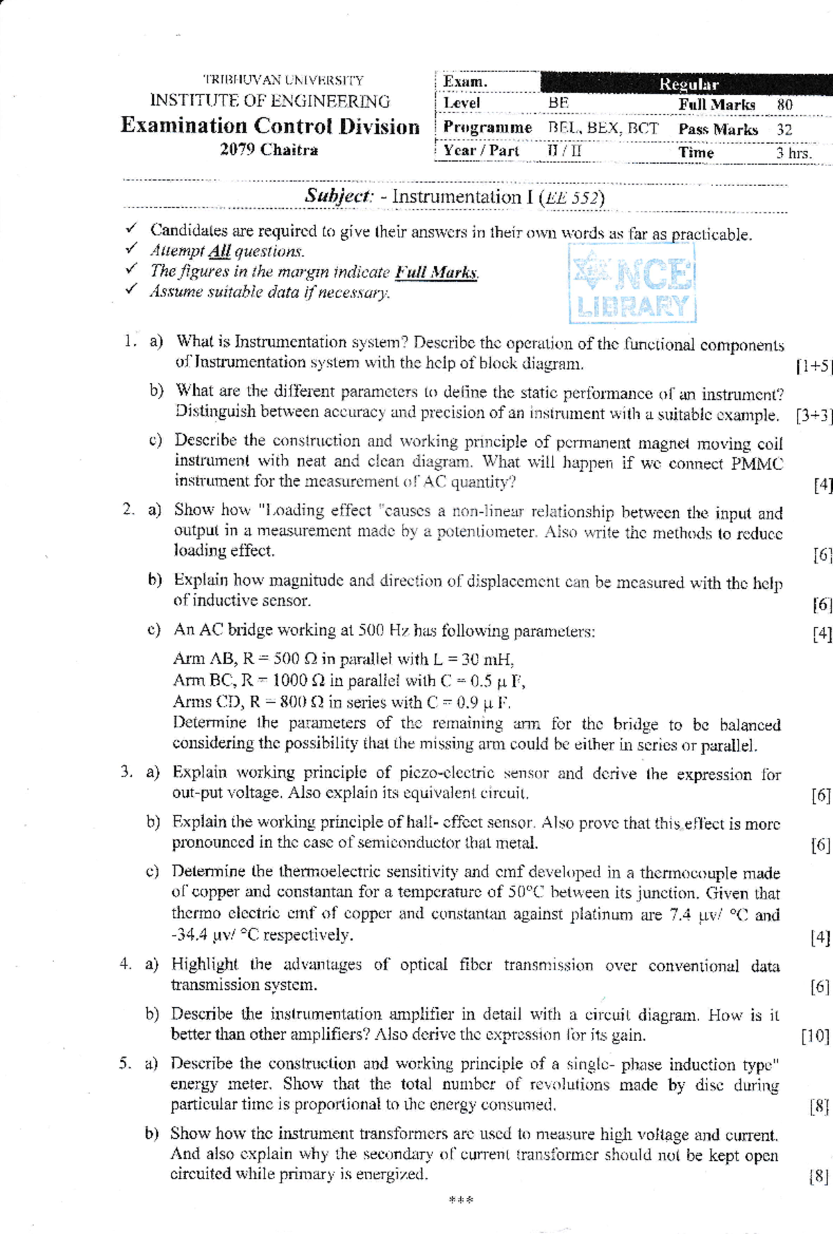 Instrumentation 2 - TRIBHUVAN LNTVERSITY INSTITUTE OF ENGiNEERING ...
