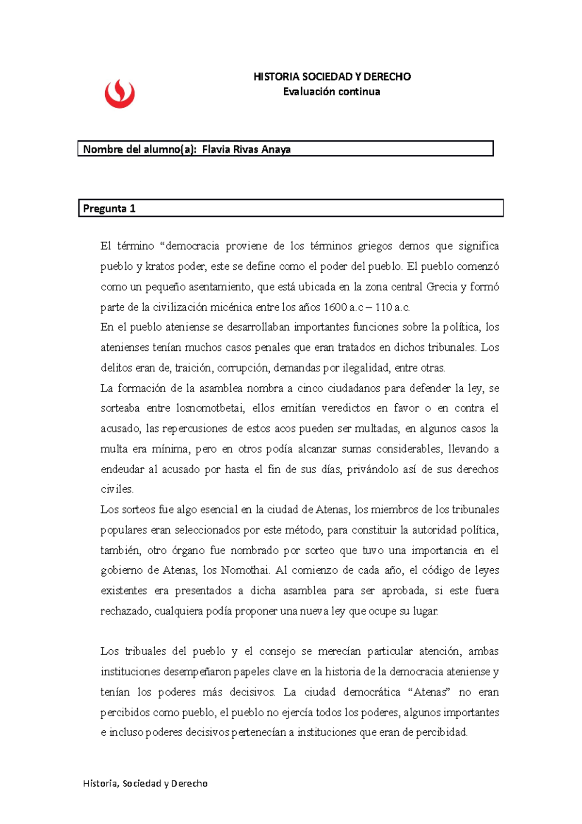 HSD - Manin - HISTORIA SOCIEDAD Y DERECHO Evaluación continua Nombre ...