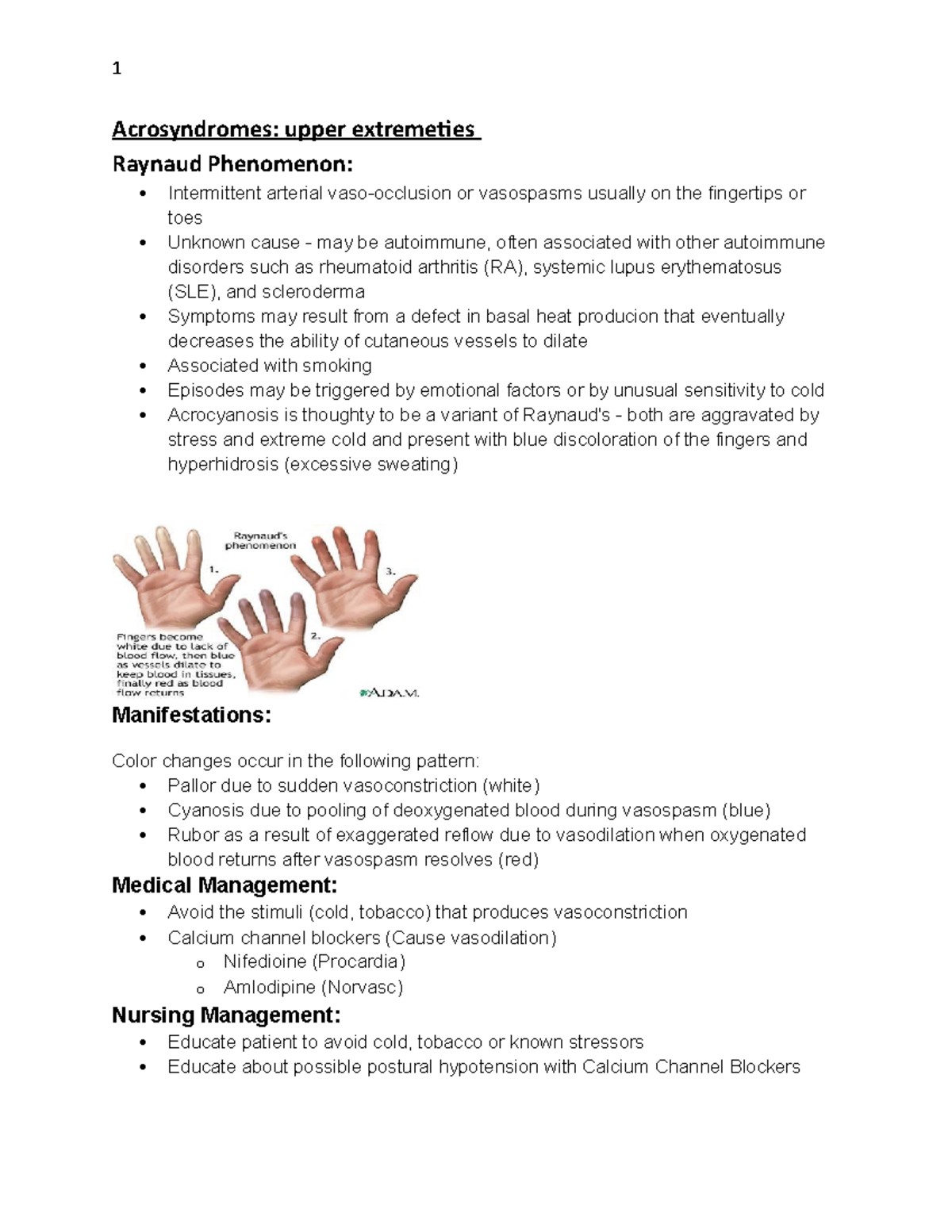 Lymphatic disorders, raynaud's, and cellulitis self study ...
