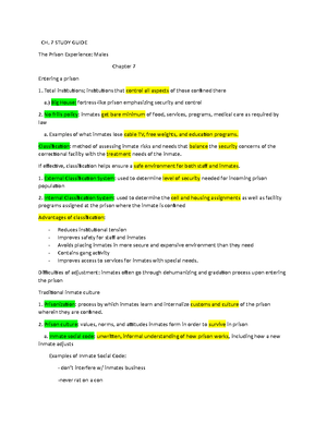 Intro to Corrections Ch. 6 Study Guide - STUDY GUIDE CH. Functions of ...