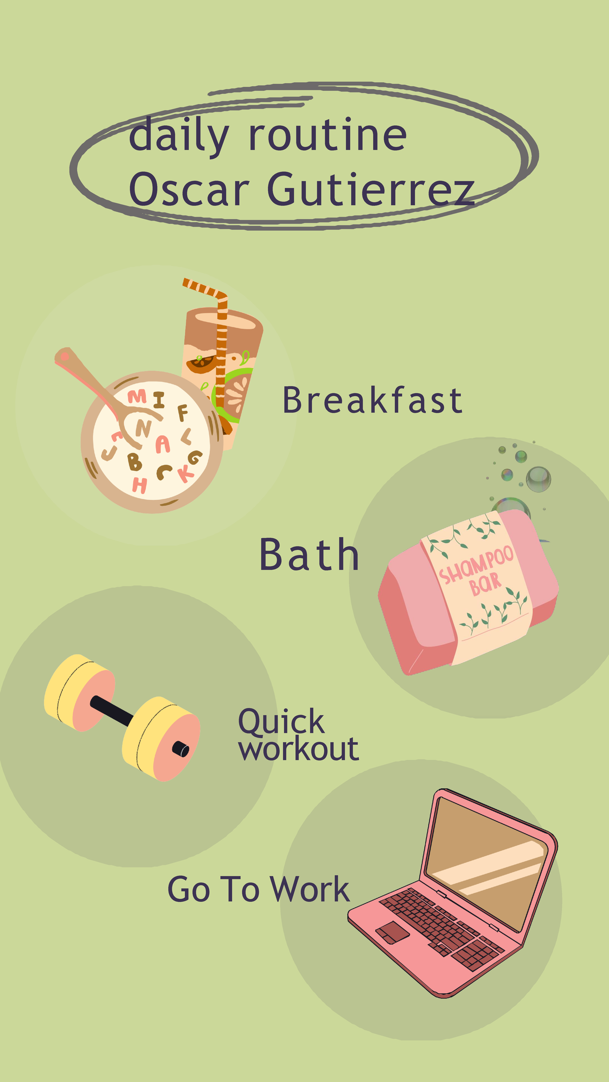 Daily routine - Ingles - daily routine Oscar Gutierrez Breakfast Bath ...