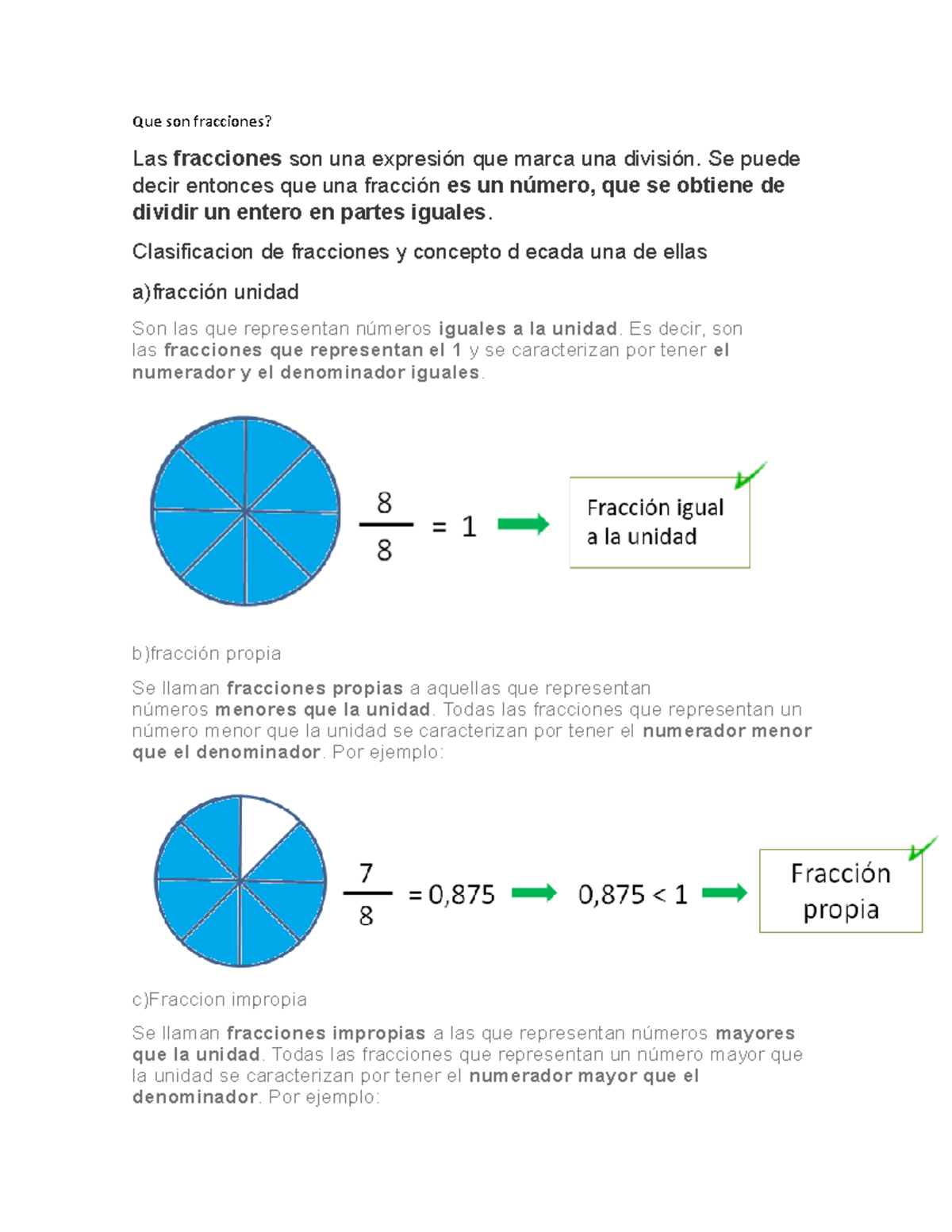 Matemáticas para la vida - Que son fracciones? Las fracciones son una ...